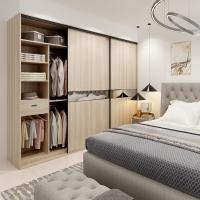China Custom Solid Wood Walk In Closet with Sliding Doors 18mm Carcass 200 Colors for sale