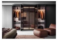 China Plywood Fireproof Customized Wardrobe Living Room Storage Cabinet 18mm Mirror Door for sale
