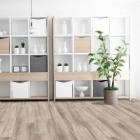 China 5mm Faux Wood Grain SPC Vinyl Plank Flooring Cork Backed Interlocking 6x36 for sale