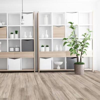 China 5mm Faux Wood Grain SPC Vinyl Plank Flooring Cork Backed Interlocking 6x36 for sale