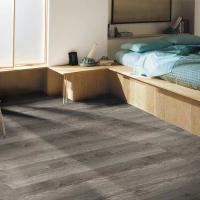 China 5mm Faux Wood Grain SPC Vinyl Plank Flooring Cork Backed Interlocking 6x36 for sale