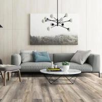China 5mm Faux Wood Grain SPC Vinyl Plank Flooring Cork Backed Interlocking 6x36 for sale