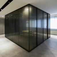 China Tempered Melamine Glass Office Partition Wall Floor to Ceiling Soundproof Room Dividers 85mm Thick for sale