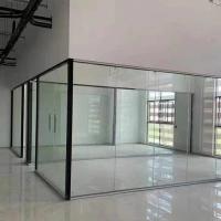 China Tempered Melamine Glass Office Partition Wall Floor to Ceiling Soundproof Room Dividers 85mm Thick for sale