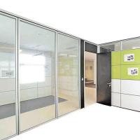 China STC 42-48db Office Partition Wall Vertical Aluminium Frame Glass Partition for sale