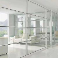 China STC 42-48db Office Partition Wall Vertical Aluminium Frame Glass Partition for sale