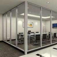 China Double Layer Glass Full View Office Wall Partition For Room Dividing for sale