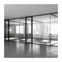 China Aluminum Frame Folding Movable Glass Partition Wall Office Dividers 1600-3000mm Height for sale