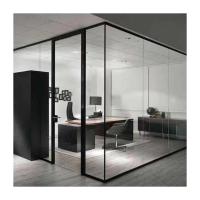 China Aluminum Frame Folding Movable Glass Partition Wall Office Dividers 1600-3000mm Height for sale