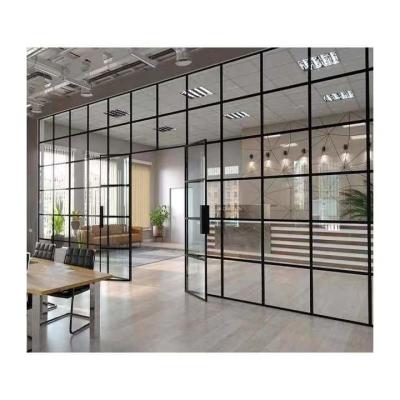 China Aluminum Frame Folding Movable Glass Partition Wall Office Dividers 1600-3000mm Height for sale
