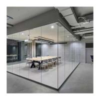 China Aluminum Frame Folding Movable Glass Partition Wall Office Dividers 1600-3000mm Height for sale