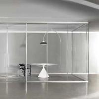 China 83MM Full View Office Partition Walls Aluminum Frame Fixed Glass Partition for sale