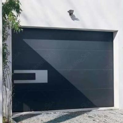 China Automated Steel Black Roll Up Garage Door with Motor 2000mm x 2500mm for sale