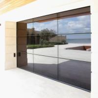 China Aluminum Full View Glass Garage Door 12 16 18 Foot Frameless Double Automatic for sale