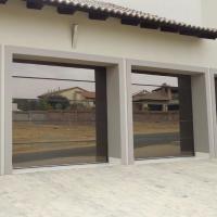China Aluminum Full View Glass Garage Door 12 16 18 Foot Frameless Double Automatic for sale