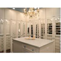 China Customized Glossy White Walk In Closet Waterproof Wardrobe With Dressing Table for sale