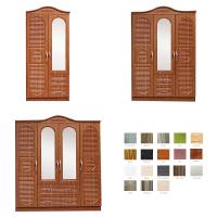 China PVC Texture Multi Color MDF Board Closet 2 3 4 Door Cupboard With Mirror for sale