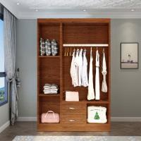 China PVC Texture Multi Color MDF Board Closet 2 3 4 Door Cupboard With Mirror for sale