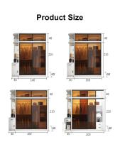 China Customized Glass Sliding Door Wardrobe Storage Cabinet Bedroom Furniture Wood Frame for sale