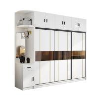 China Customized Glass Sliding Door Wardrobe Storage Cabinet Bedroom Furniture Wood Frame for sale