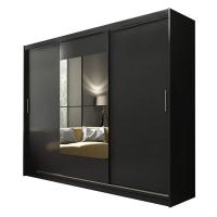 China 15mm MDF 3 Door Sliding Wardrobe with Mirror 1800mm Modern Bedroom Storage Cabinet for sale