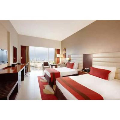 China Plywood MDF High End Hotel Furniture Veneer Finishing 4 Piece Bedroom Set 0.6mm for sale