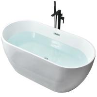 China OEM Center Drain Oval Acrylic Freestanding Bathtub 1500x750mm for Small Bathrooms for sale