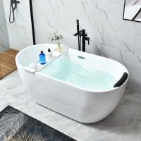 China OEM Center Drain Oval Acrylic Freestanding Bathtub 1500x750mm for Small Bathrooms for sale