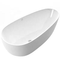 China 1.5m Modern Freestanding Solid Surface Bathtub Acrylic Stone Resin Soaking Tub for sale
