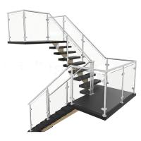 China 12mm Tempered Glass Interior Stair Railings Stainless Steel 304 Balcony Balustrade 950mm Height for sale