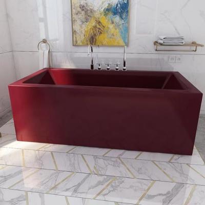 China 1.7m White Gloss Acrylic Freestanding Bathtub Contemporary Soaking Tub with Faucet and Hand Shower for sale