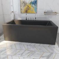 China 1.7m White Gloss Acrylic Freestanding Bathtub Contemporary Soaking Tub with Faucet and Hand Shower for sale