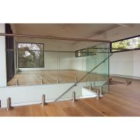 China Stainless Steel Frameless Glass Balustrade Handrail 800-1000mm Height for Stairs for sale
