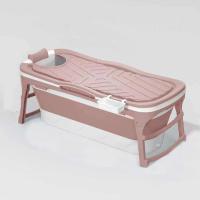 China 1.18m Freestanding Plastic Folding Bathtub for Adults Blue Pink Portable Bath Tub for sale