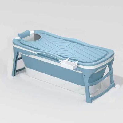 China 1.18m Freestanding Plastic Folding Bathtub for Adults Blue Pink Portable Bath Tub for sale