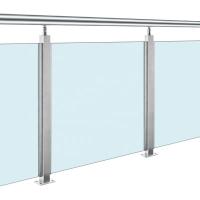 China Stainless Steel Balcony Glass Balustrade with Wood Handrail 850-1050mm for sale