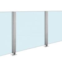 China Stainless Steel Balcony Glass Balustrade with Wood Handrail 850-1050mm for sale