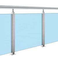 China Stainless Steel Balcony Glass Balustrade with Wood Handrail 850-1050mm for sale