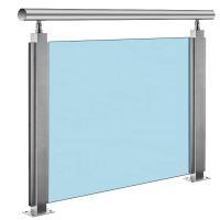 China Stainless Steel Balcony Glass Balustrade with Wood Handrail 850-1050mm for sale