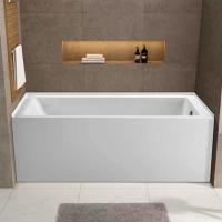 China Custom Square Acrylic Freestanding Soaking Bathtub With Armrest for sale