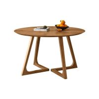 China 120cm Round Wooden Dining Table and Chair Set for Courtyard Villa Modern Home Furniture for sale