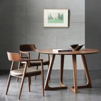 China 120cm Round Wooden Dining Table and Chair Set for Courtyard Villa Modern Home Furniture for sale