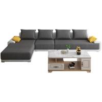 China Modern Light Luxury Dark Green Grey Fabric Sofa Set 3 Seater Convertible Living Room Furniture for sale
