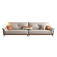 China Small Home Nordic 3 4 Seater Sectional Couch Cowhide Leather Sofa Set for sale