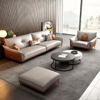 China Small Home Nordic 3 4 Seater Sectional Couch Cowhide Leather Sofa Set for sale