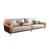 China Small Home Nordic 3 4 Seater Sectional Couch Cowhide Leather Sofa Set for sale