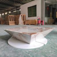 China Sintered Stone Marble Top Coffee Table Rectangle 110x110x35cm Brazil Brown Modern Furniture for sale