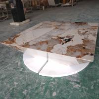 China Sintered Stone Marble Top Coffee Table Rectangle 110x110x35cm Brazil Brown Modern Furniture for sale