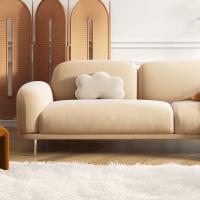 China Modern 3 Seater Flannel Sofa for Living Room Apartment Simple Design 1800mm for sale