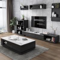 China OEM ODM Wooden Marble Coffee Table TV Console Table With Storage Drawers for sale
